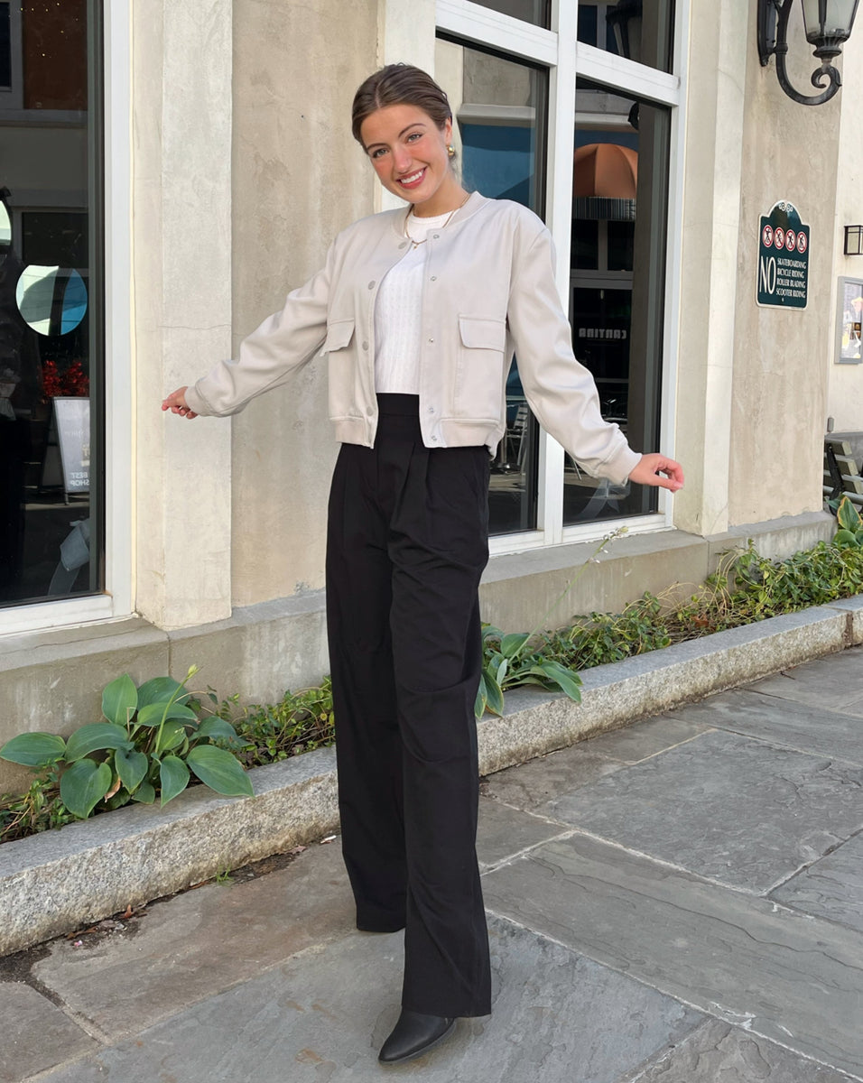 MEROKEETY Long Sleeve Button Down Cropped Shacket Coat – Merokeety