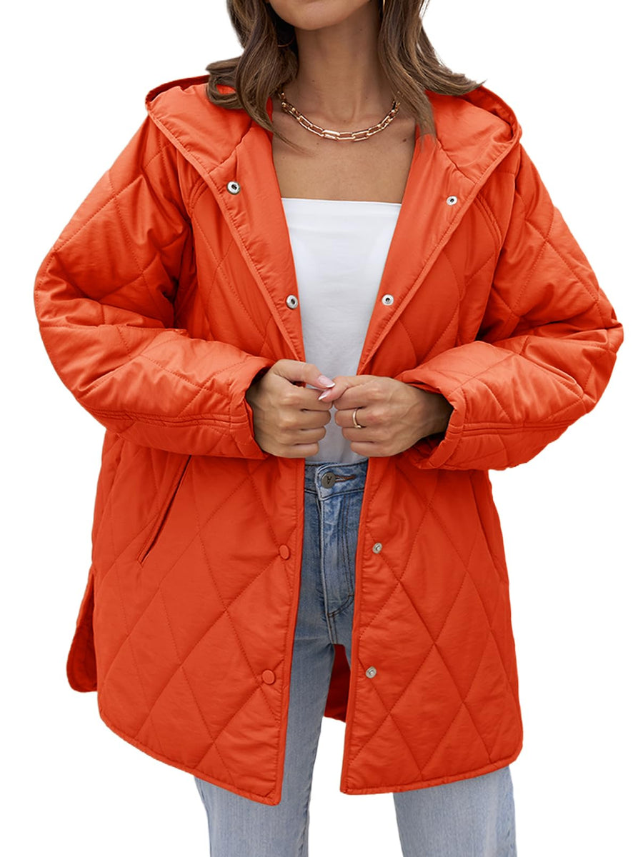 MEROKEETY Long Sleeve Lightweight Hooded Puffer Jacket Coat – Merokeety